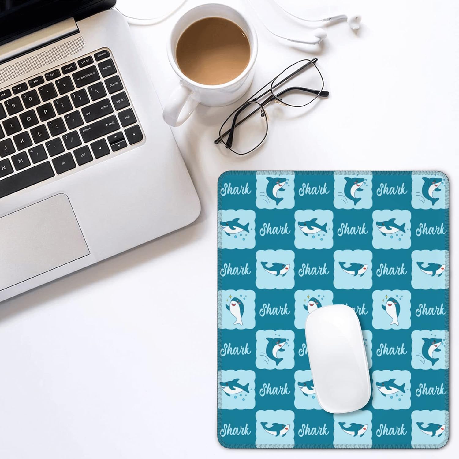 Amazon.com: Cartoon Shark Sea Lover Mouse Pad for Men Women Thick ...