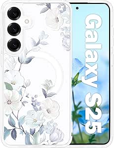 Amazon.com: Tcaraersing for Samsung Galaxy S25 Flower Case Magnetic [Compatible with MagSafe ...