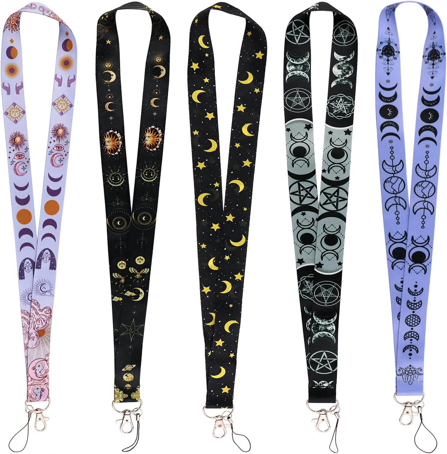 Beemorita Cute Moon and Sun Key Lanyard for Women Girls Teachers Star ...