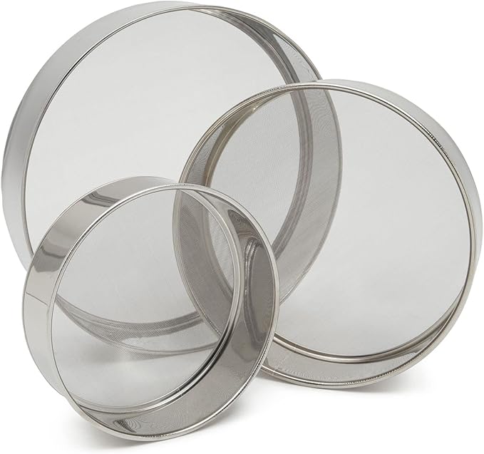 Amazon.com: 3-Piece Fine Mesh Sieve Strainer Set, Stainless Steel ...