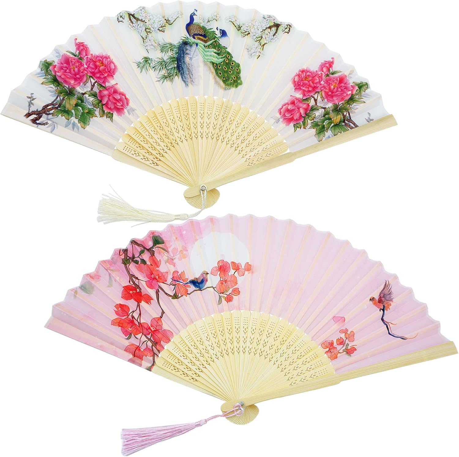 Amazon.com: 2 Pack Hand Fans for Women Foldable Folding Handheld Fan ...
