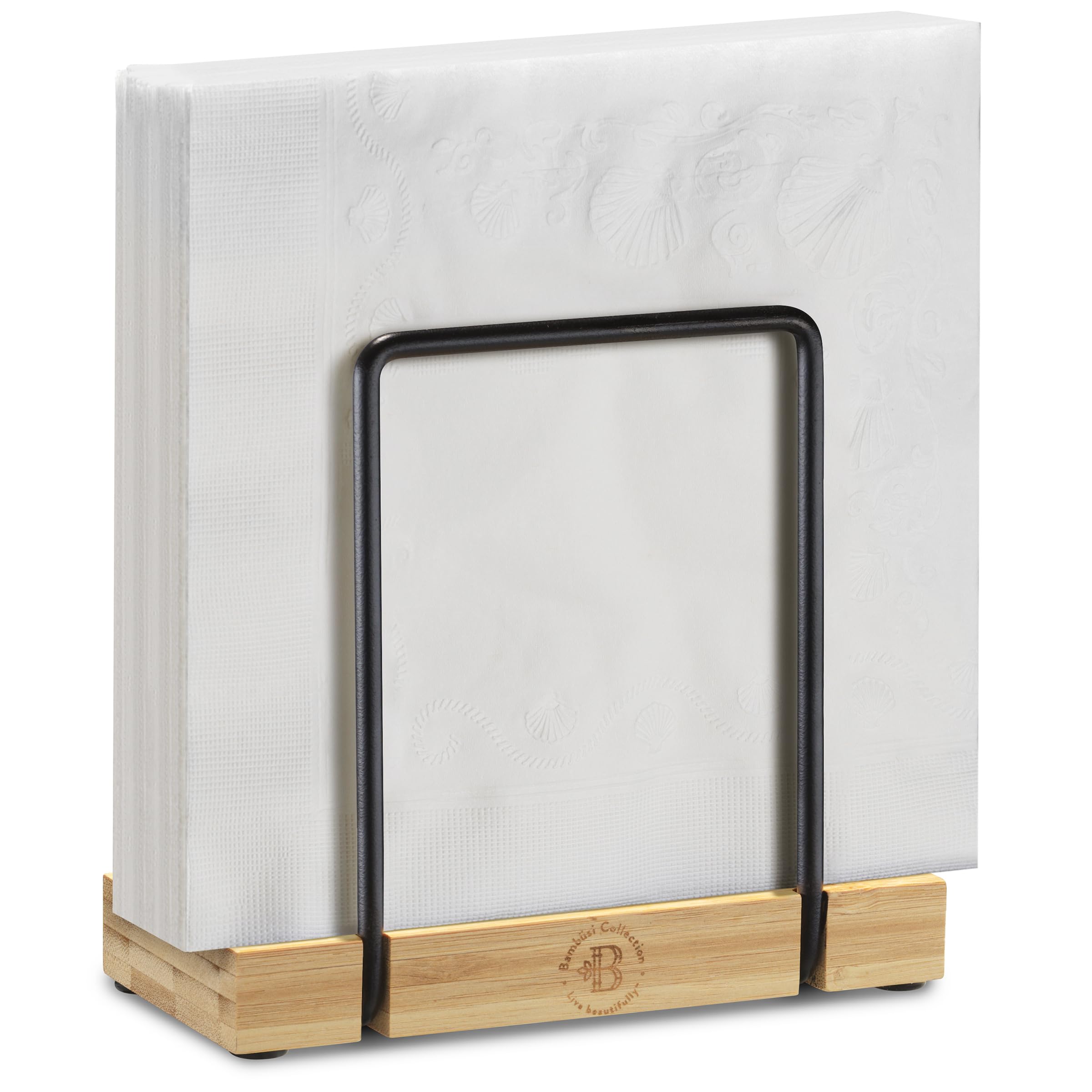 Amazon.com: Napkin Holder for Table - Bamboo and Iron Standing Napkin ...