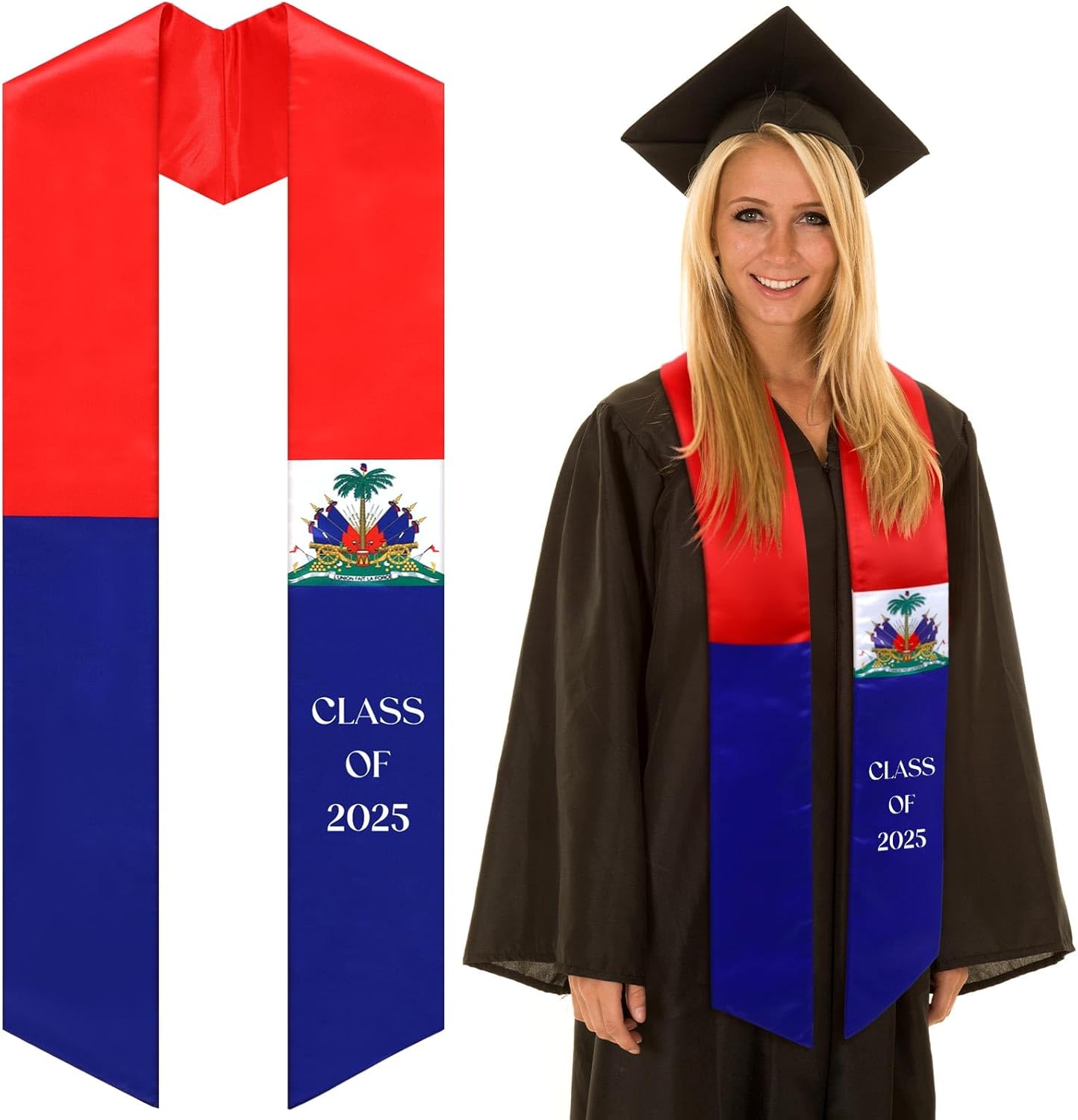 Amazon.com: Sasylvia Haitian Graduation Stole Sash Class of 2025 ...