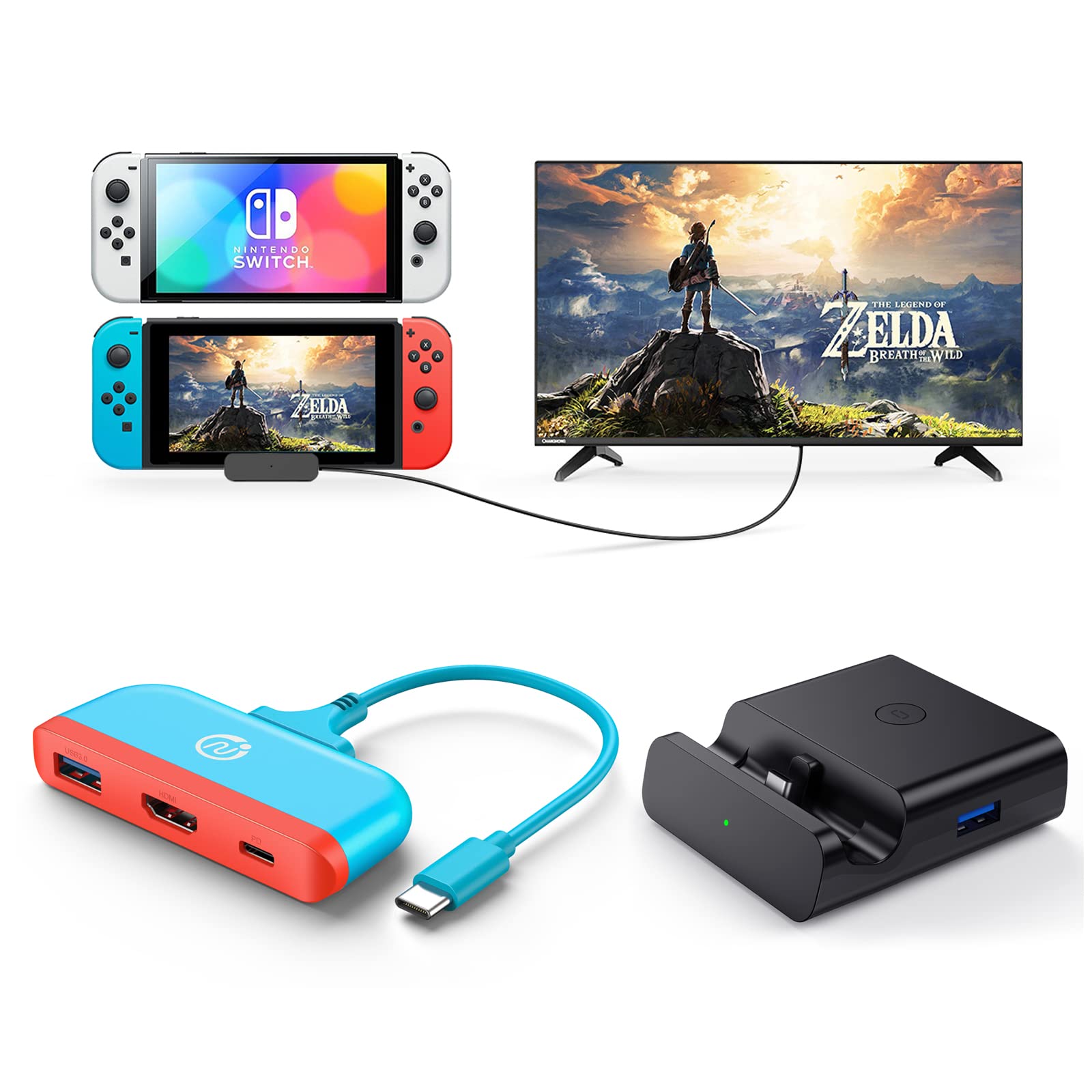 Amazon.com: NEWDERY 2PCS Different TV Docking Stations for Nintendo ...