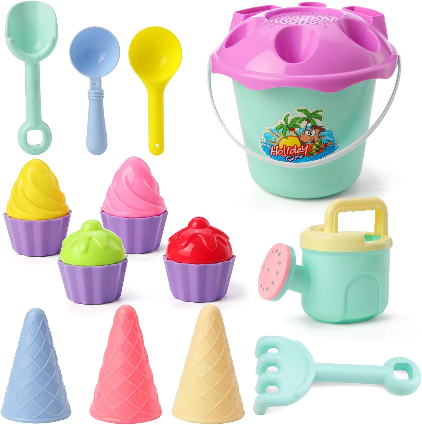 iefoah Ice Cream Beach Toys Cool Summer Vivid Color Ice Cream Sand ...