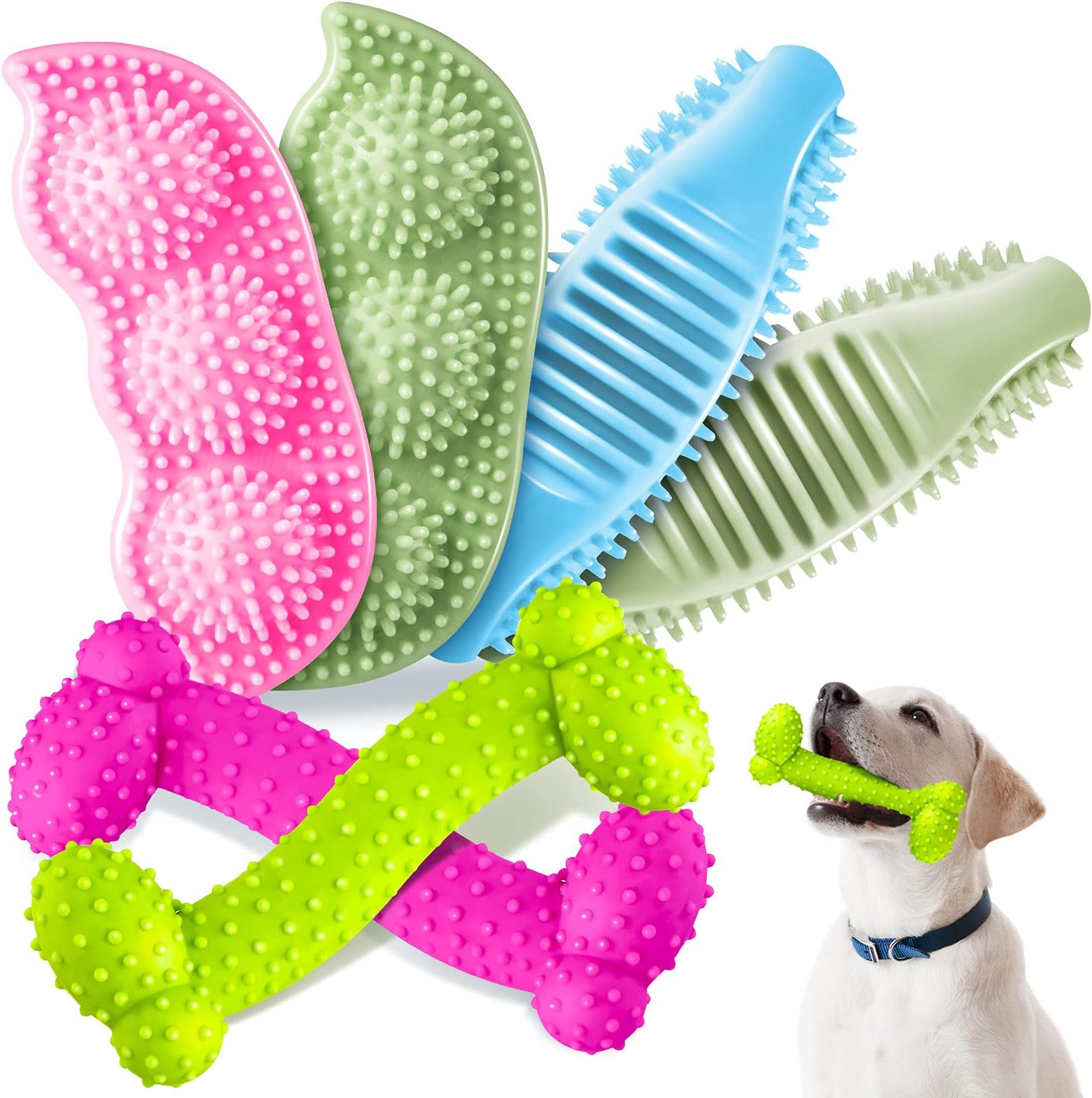 Pet Supplies : ENZZROA Dog Chew Toys for Puppy Teething, 3Pack 2-8 ...