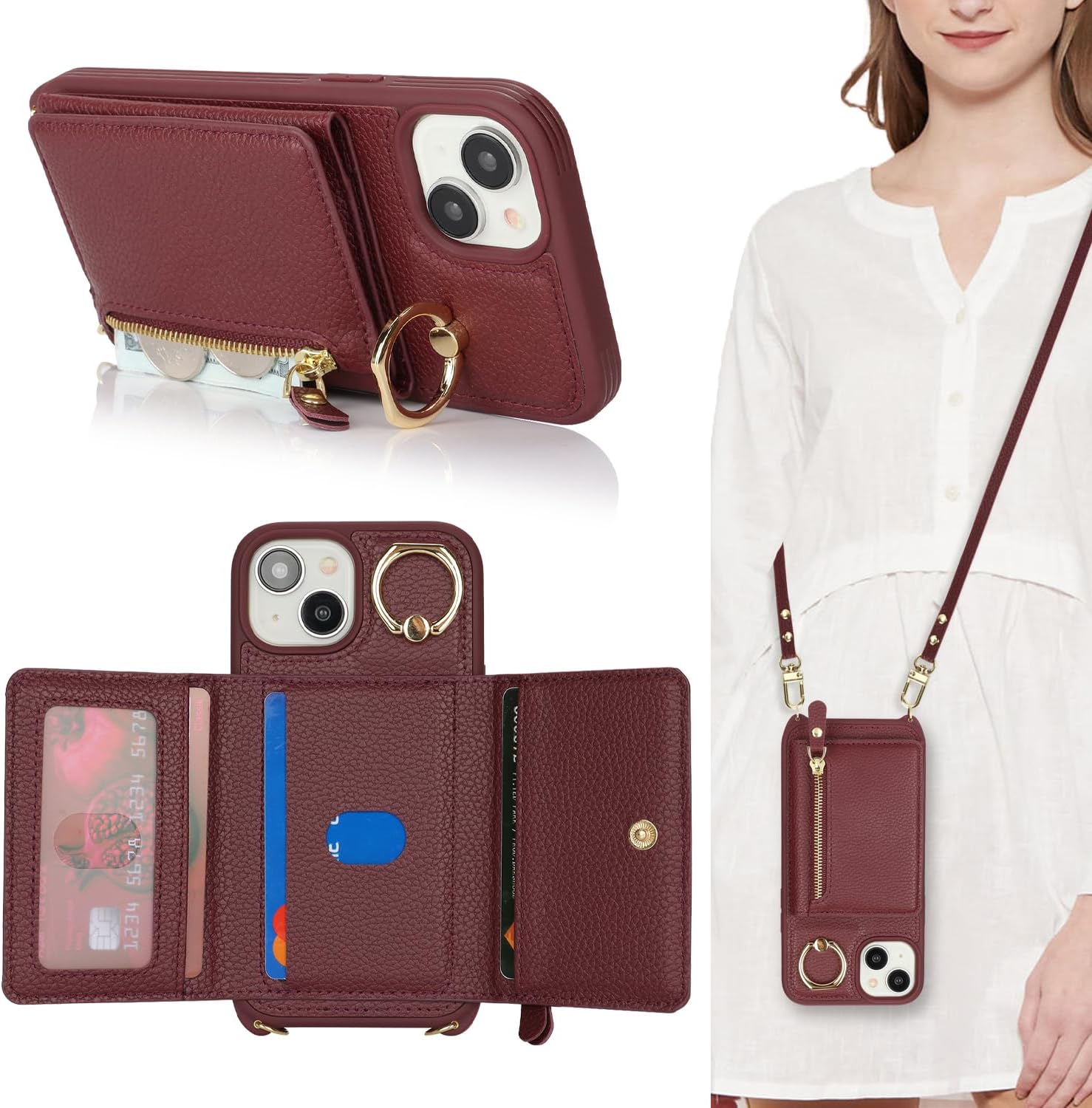 Amazon.com: SunYoo for iPhone 13 Mini Case with Card Holder,for iPhone ...