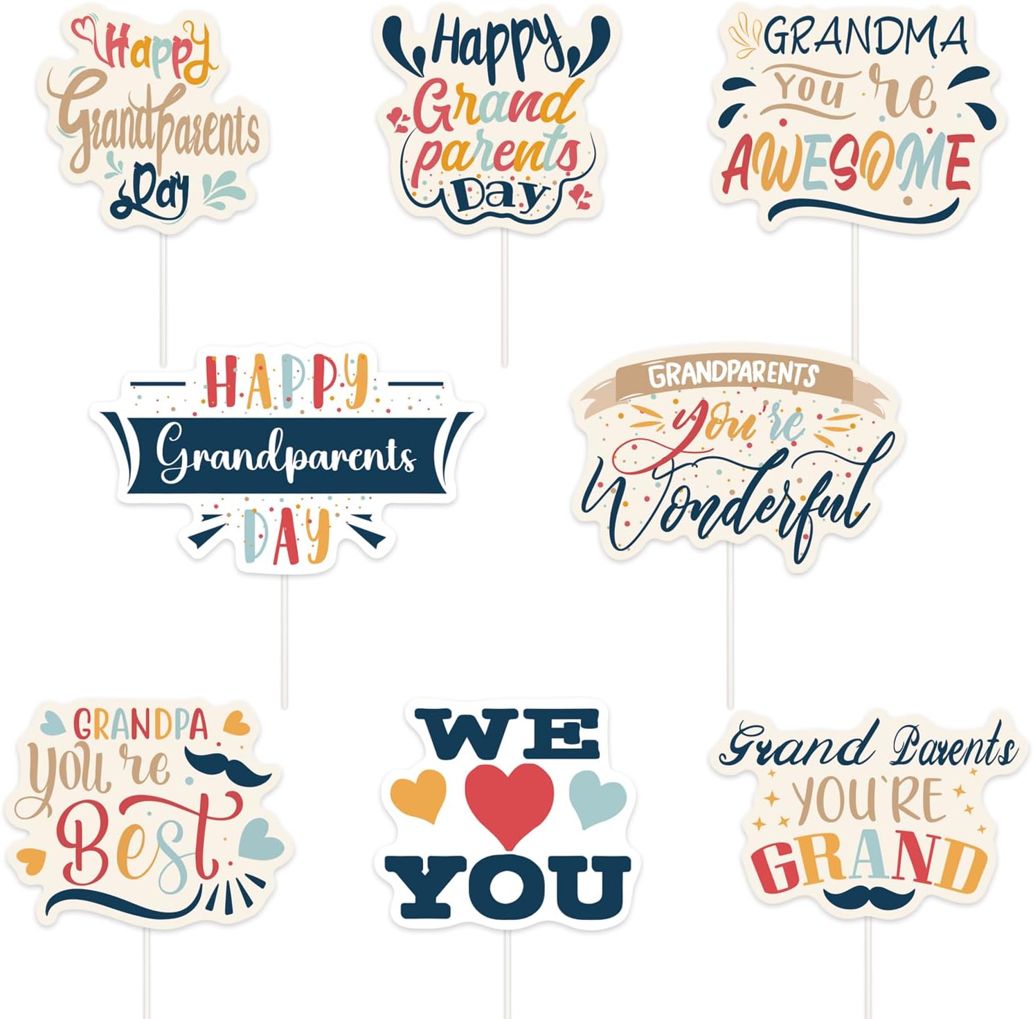 Amazon.com: Happy Grandparents Day Cupcake Toppers Decors - Dessert ...