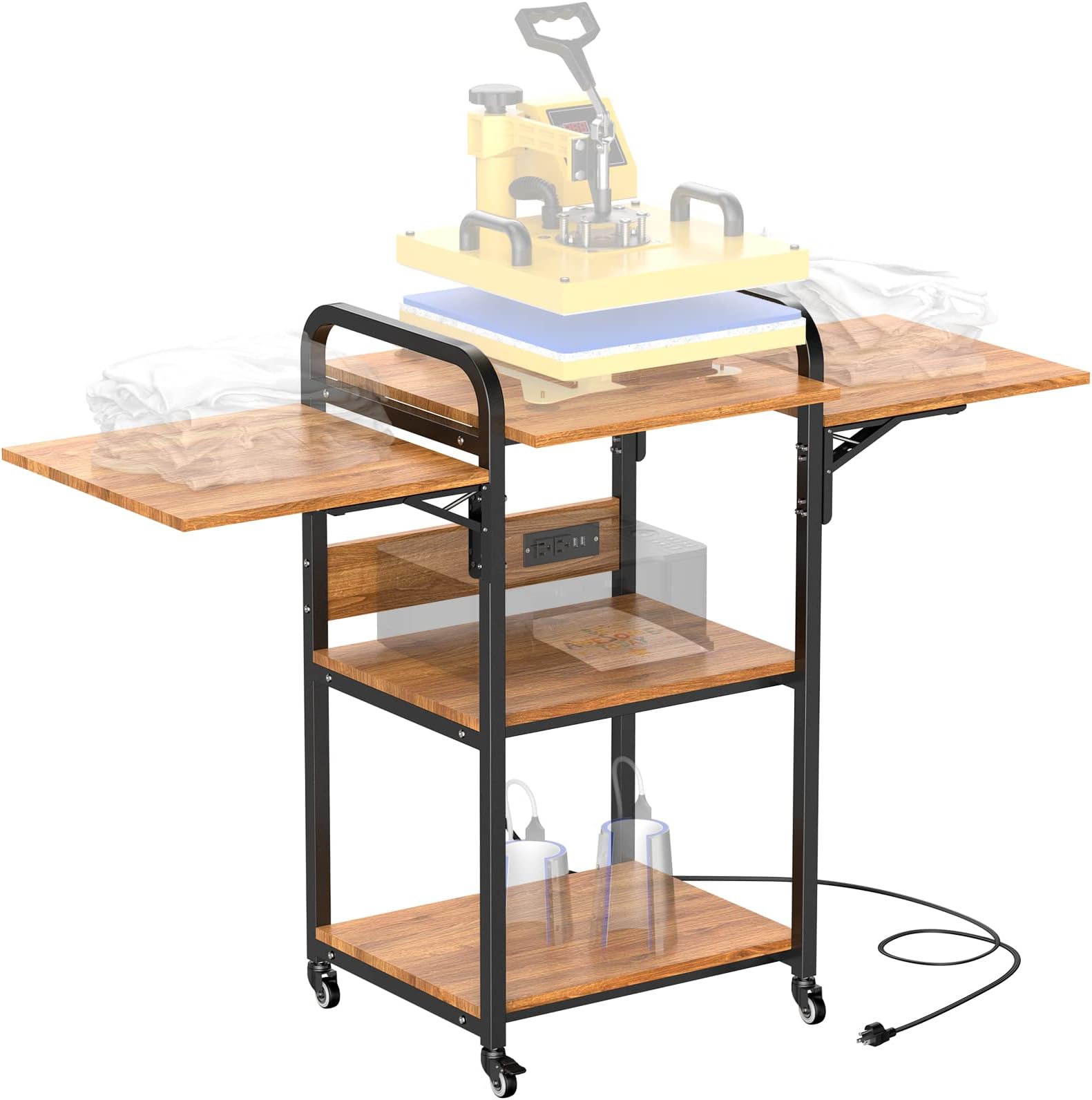 Amazon.com: 20 Inch Heat Press Table with 2 Outlet and 2 USB Ports, 3 ...