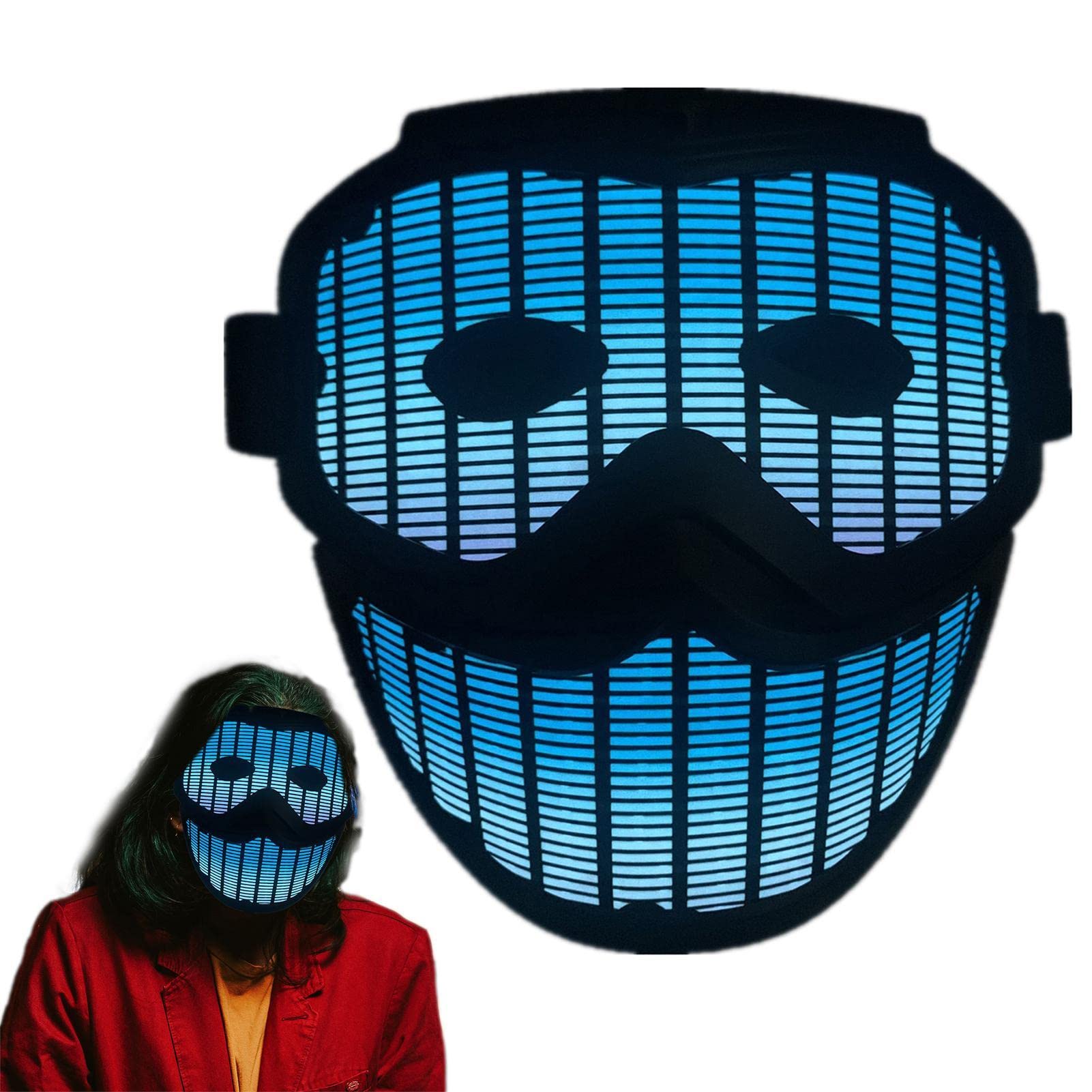 Buy Party LED Face Cover - Creepy LED Glowing Face Covers with Built-In ...