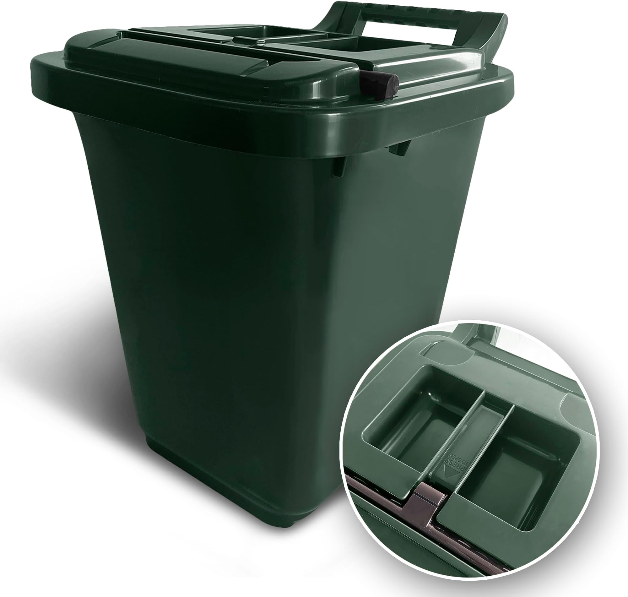 Large Compost Caddy - Green - for Food Waste Recycling (23 Litre) - 23L ...