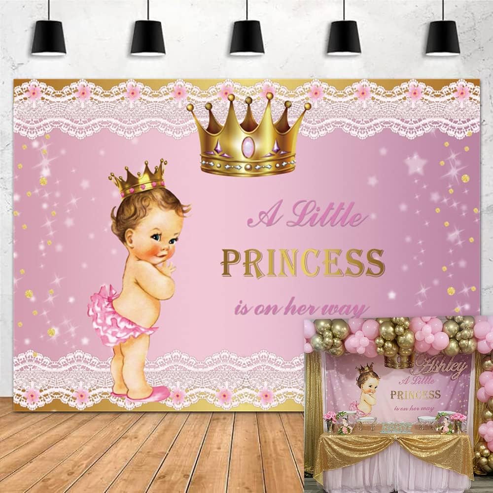 Amazon.com : Baby Shower Backdrops Our Little Princess is on The Way ...