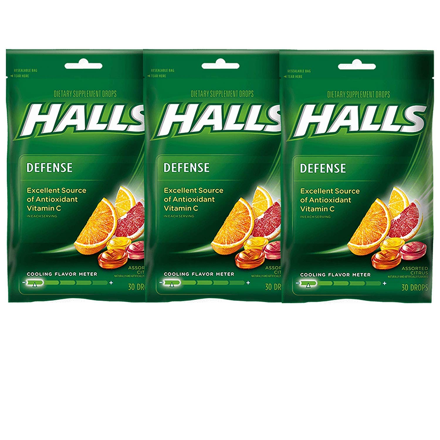Amazon.com: Halls Defense Vitamin C Drops Assorted Citrus - 30 ct, Pack ...