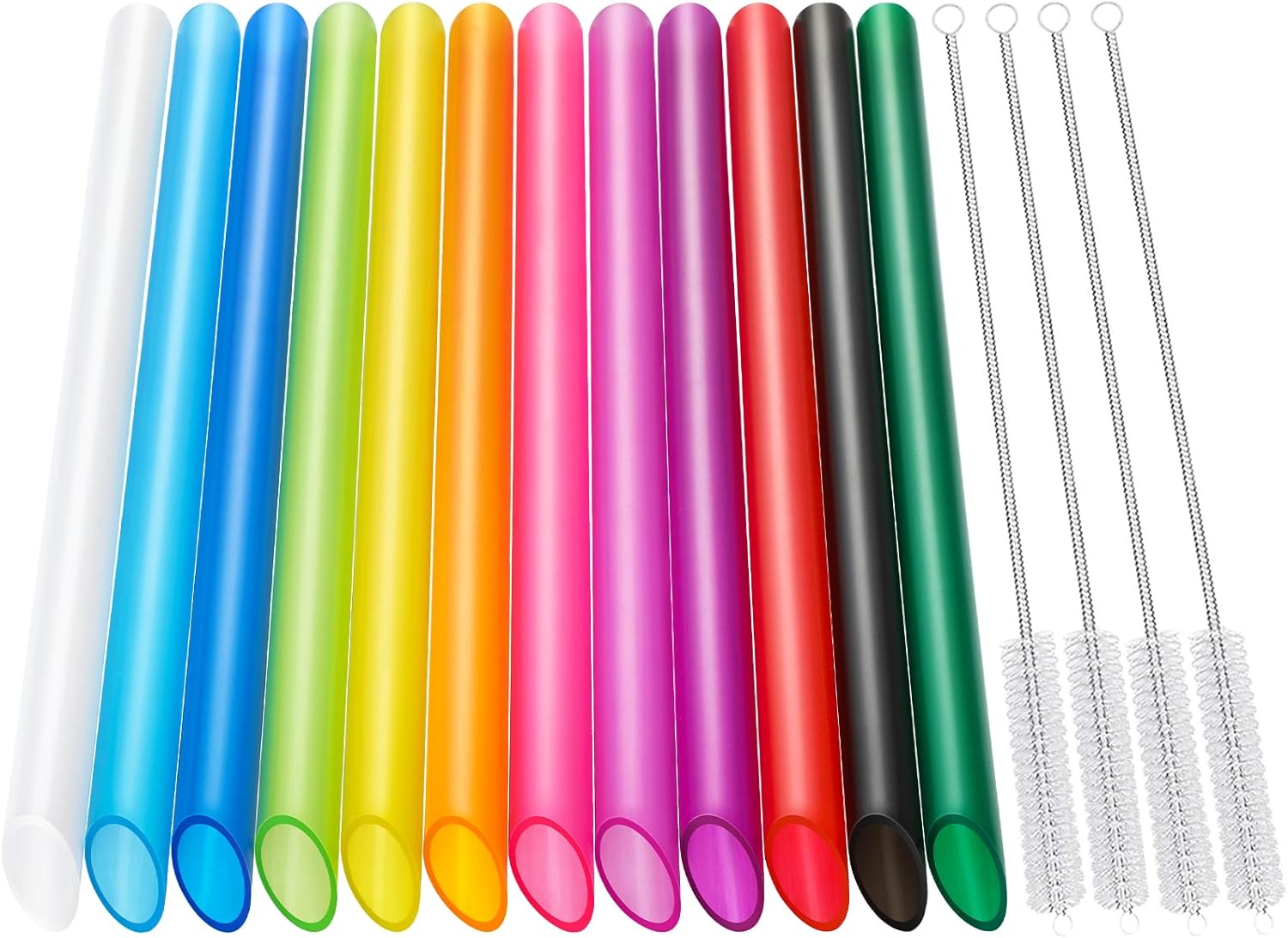 Amazon.com: Angled Tips, 12 Pcs Wide Reusable Bubble Tea Straws with 4 ...