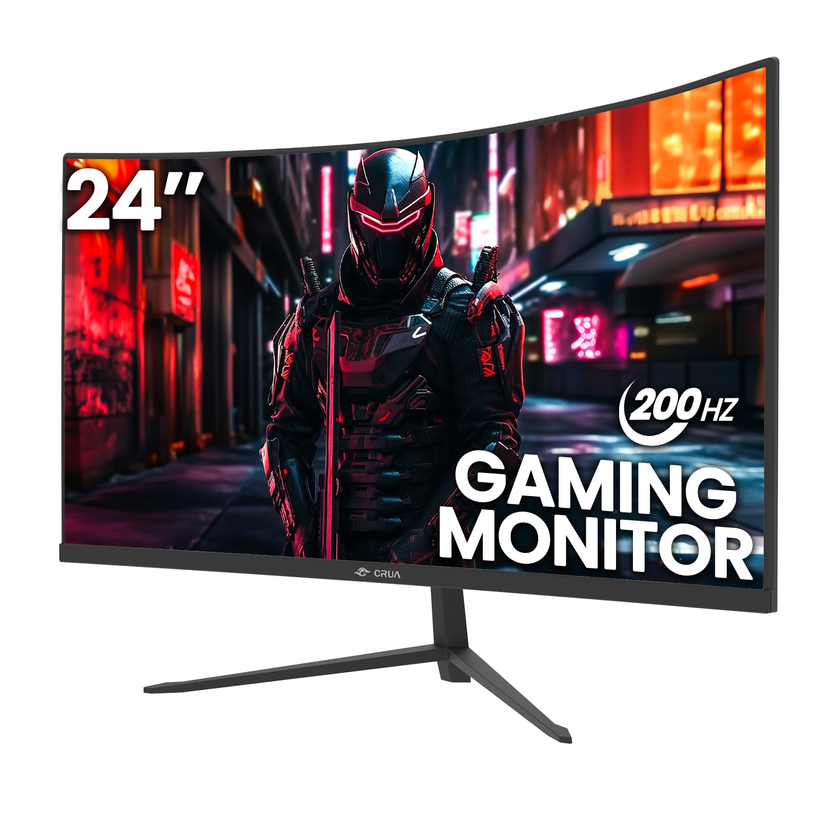 CRUA- Monitor Curvo para Juegos de 24 Pulgadas 200hz/180hz, monitores ...
