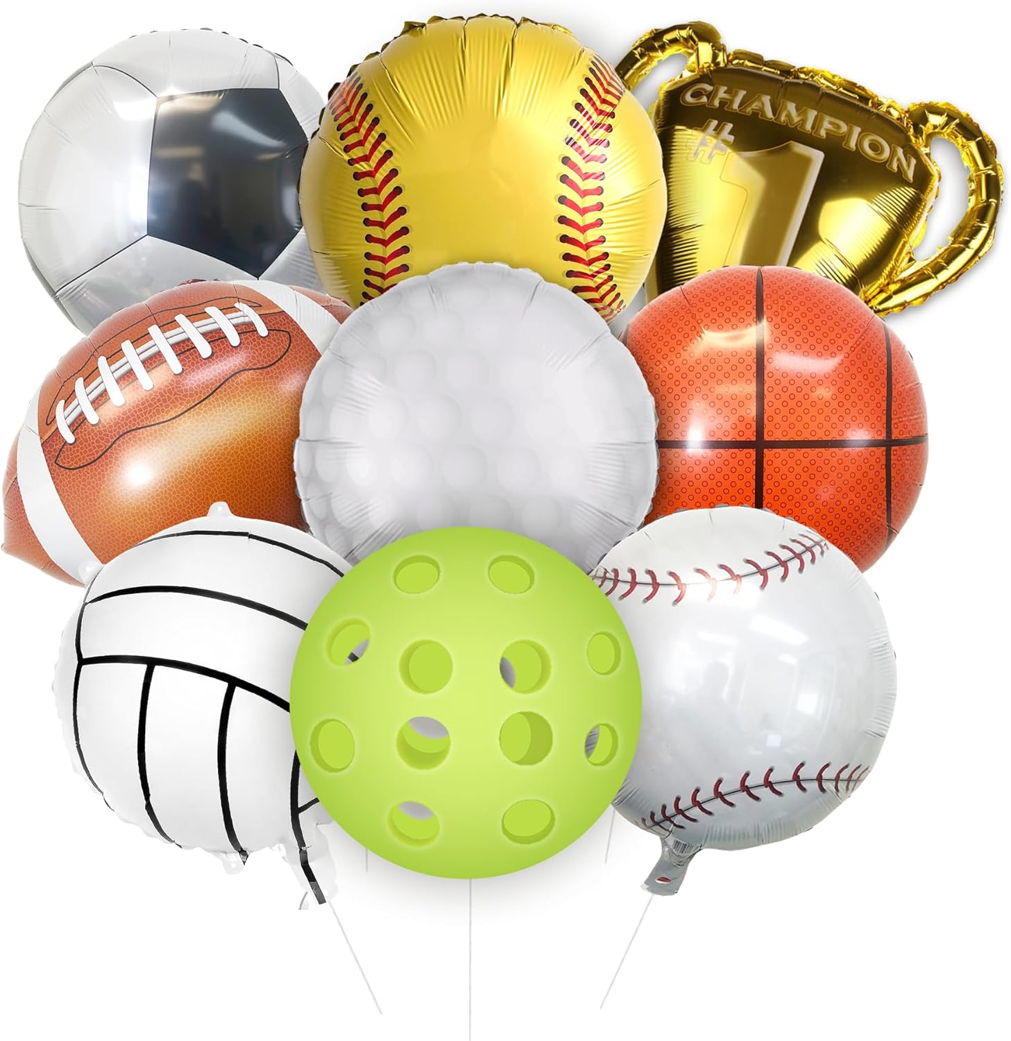 Amazon.com: 100% Liked-Pack of 8, Mylar Sports Balloon Bouquet ...