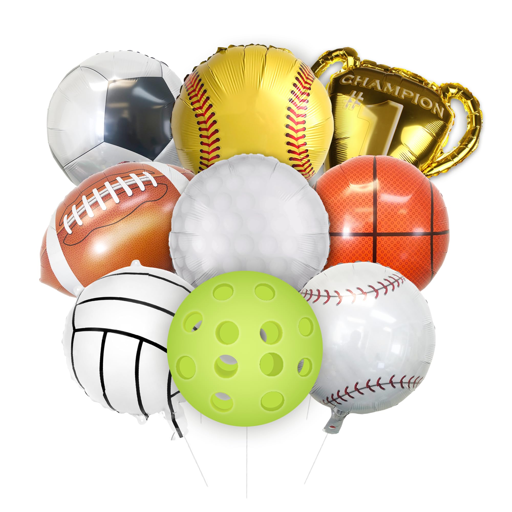 Amazon.com: 100% Liked-Pack of 8, Mylar Sports Balloon Bouquet ...