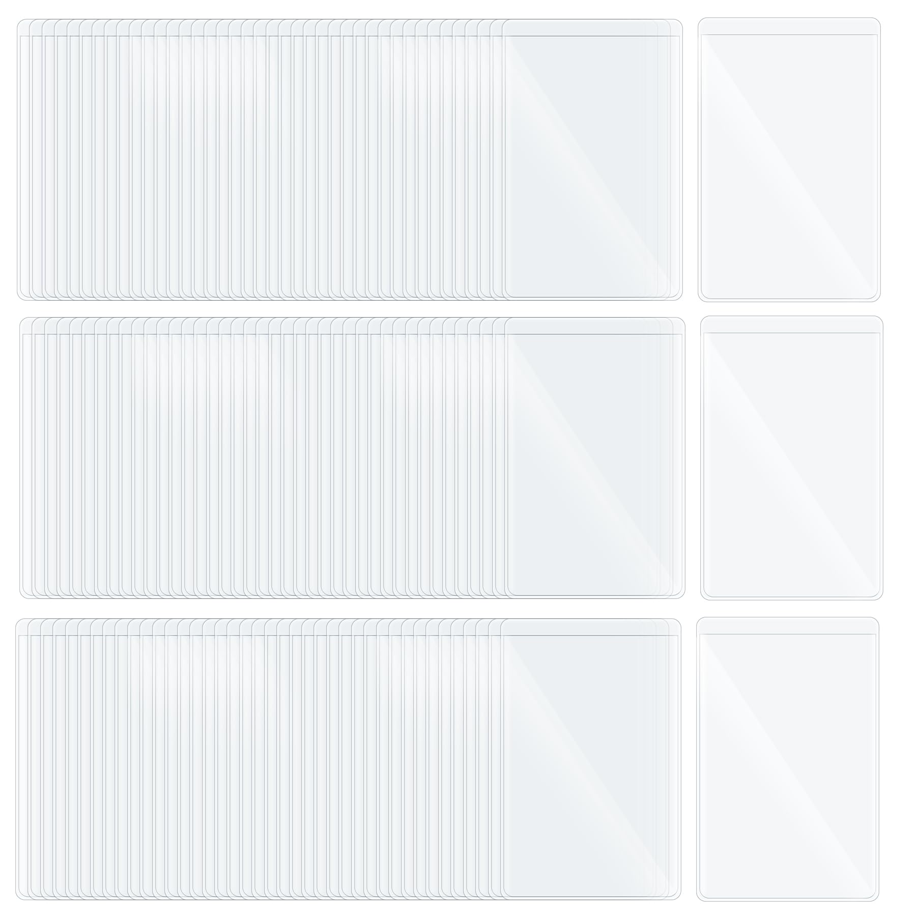 Amazon.com : Fengek 200 Packs Clear Card Holder Sleeves, Side-Open ...