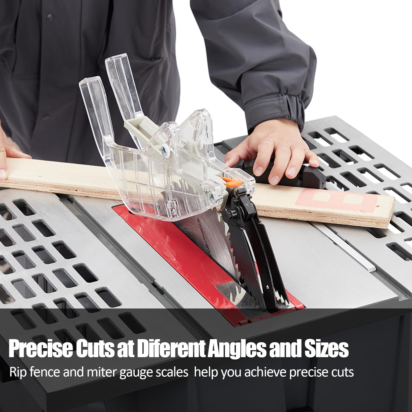 Table Saw 10 Inch, 15Amp Portable Benchtop Jobsite Table Saw, 5000RPM ...