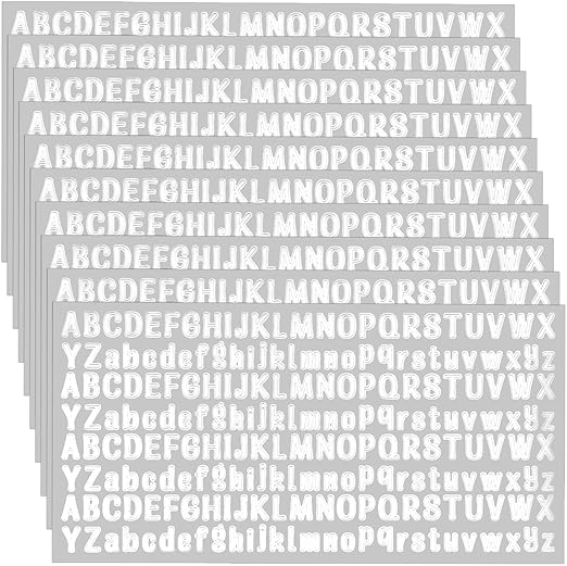 Amazon.com: 10 Sheets Small Letter Stickers Mini White Alphabet ...