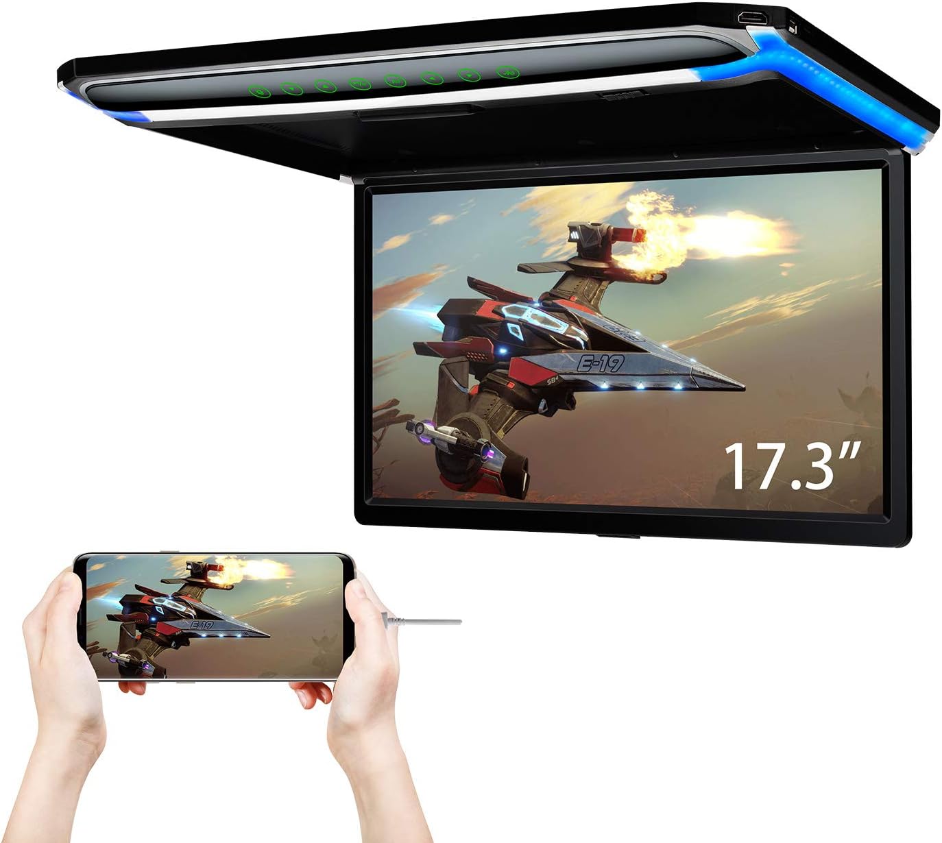 Amazon.com: Pyle Car Overhead Monitor Screen Display - 17.3 inch. LCD ...