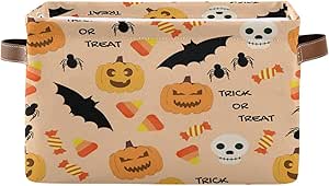 Amazon.com: Trick Or Treat Bats Spiders Skulls Storage Basket Fabric ...