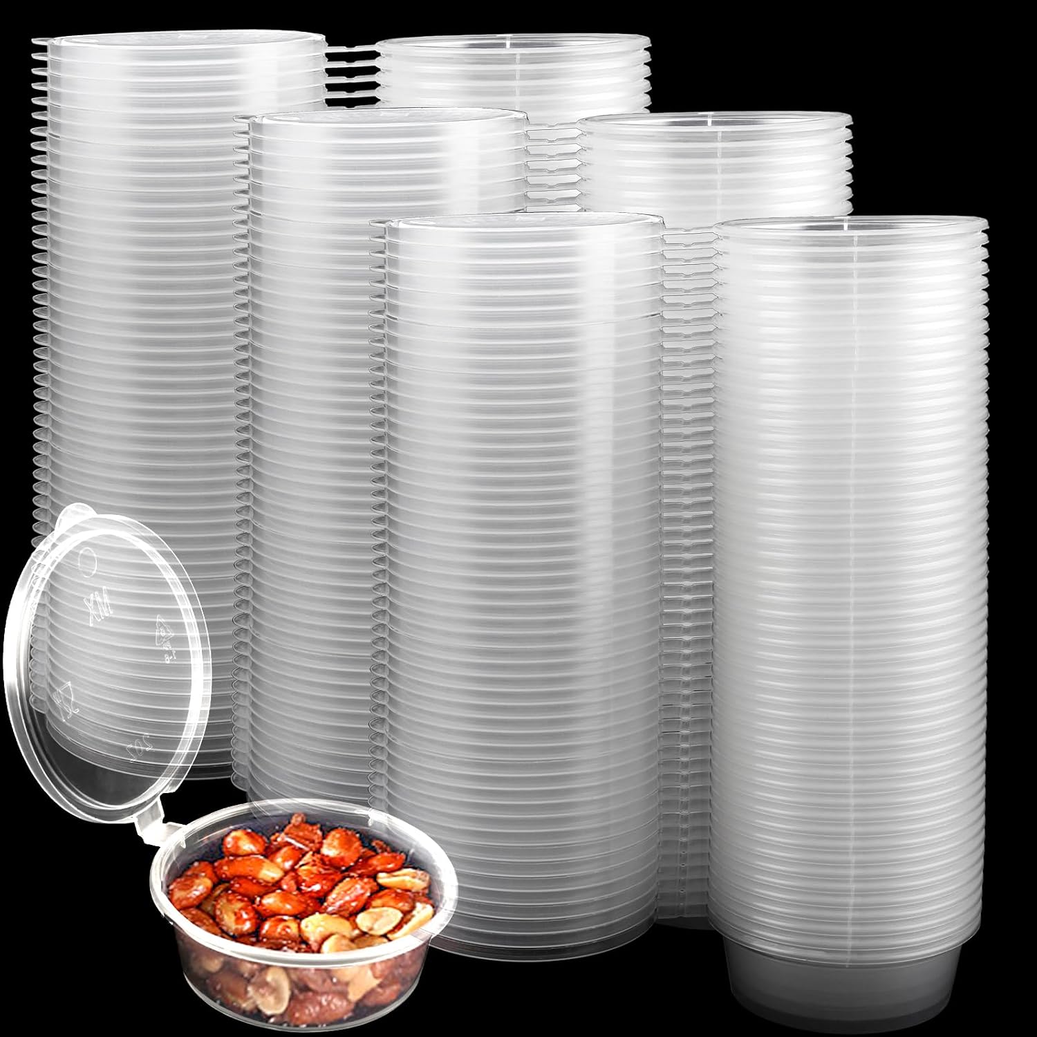 Amazon.com: HEIHAK 250 Set 1 oz Plastic Condiment Souffle Containers ...