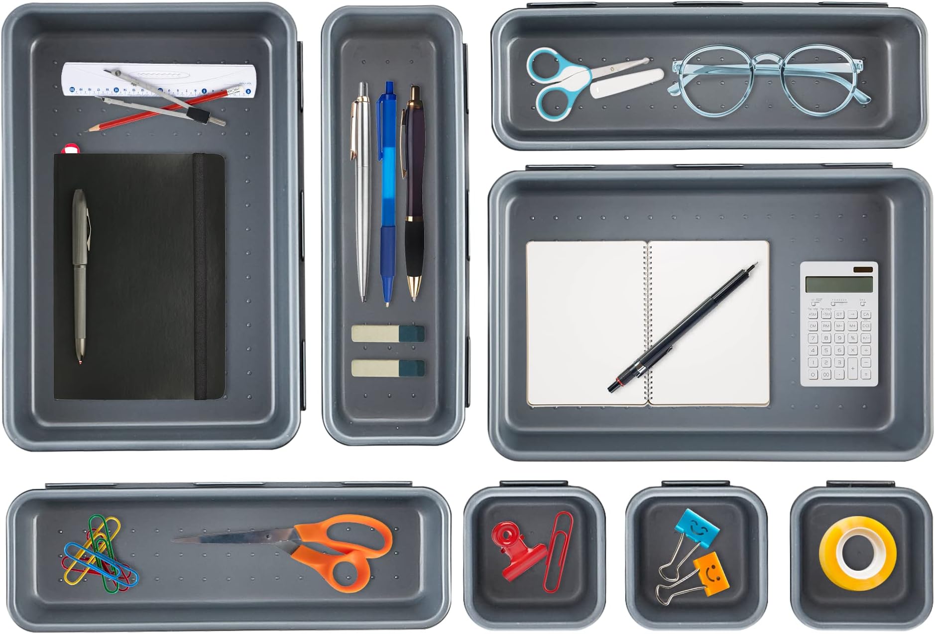 Amazon.com: Three by Three Seattle 5 Piece Metal Organizer Tray Set for ...