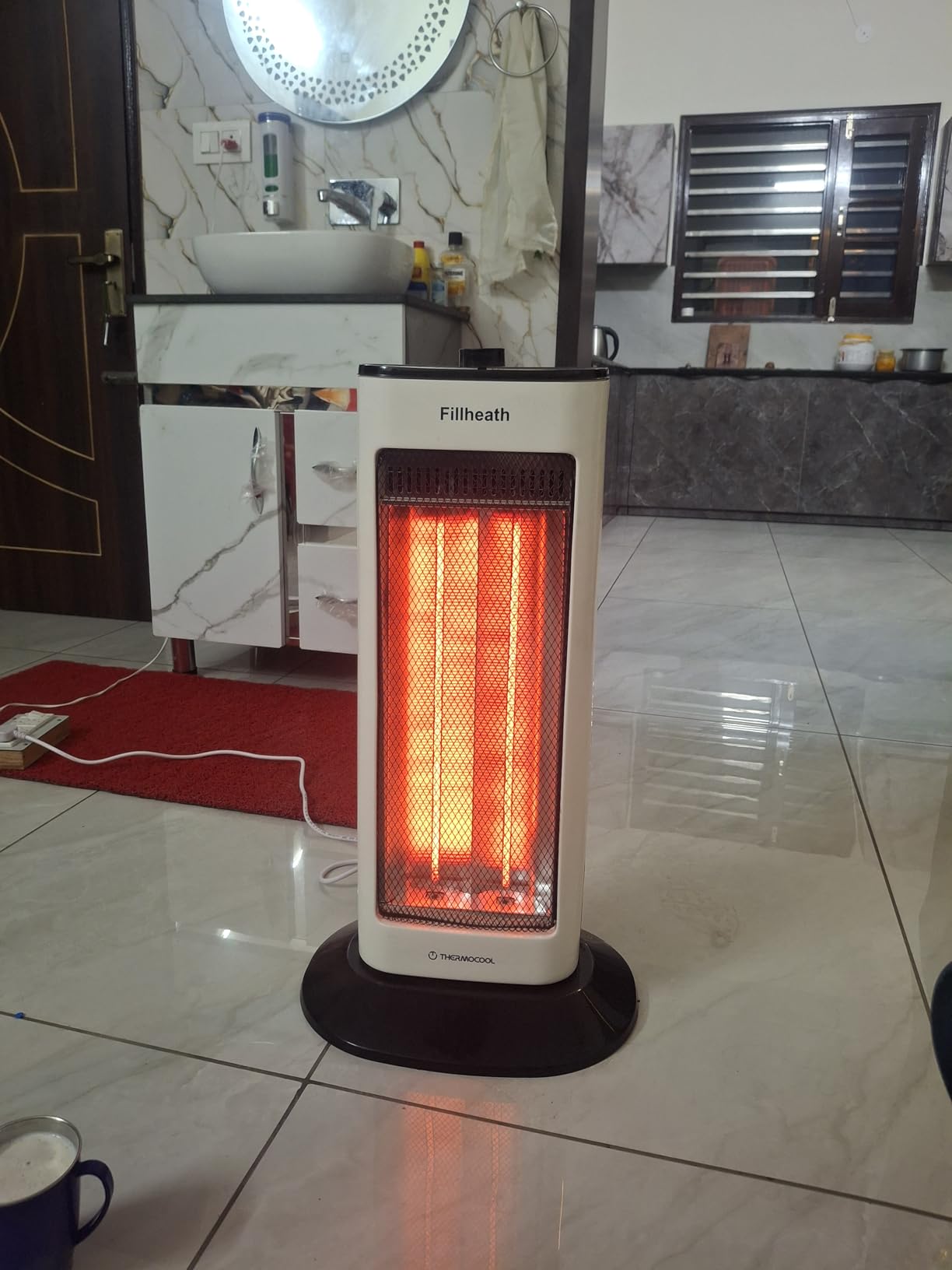 THERMOCOOL Heat Pillar 500/1000W Room Heater | Safety Mesh Grill ...