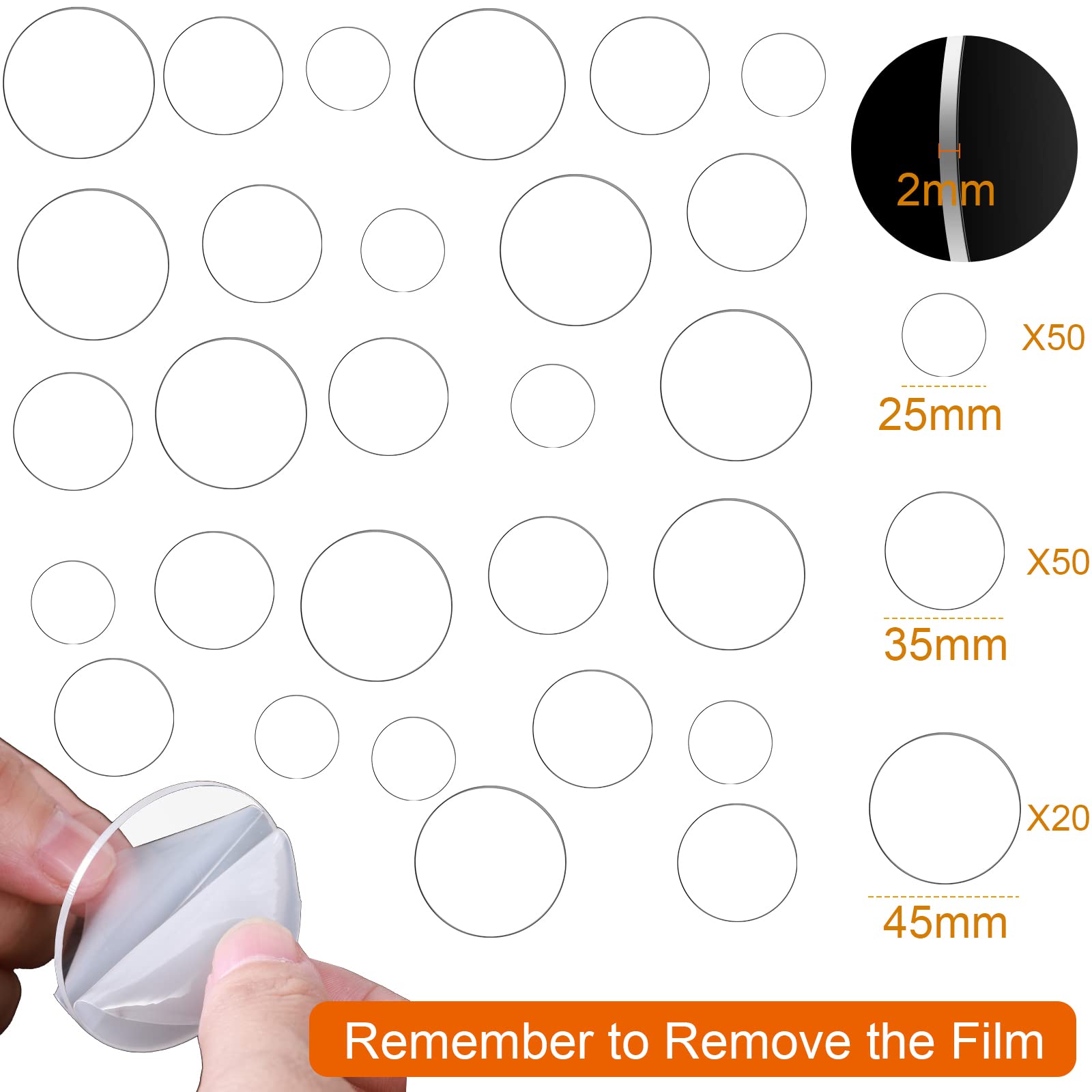 Snapklik.com : Yerliker 120 Pcs Acrylic Miniature Bases, 25mm 35mm 45mm ...