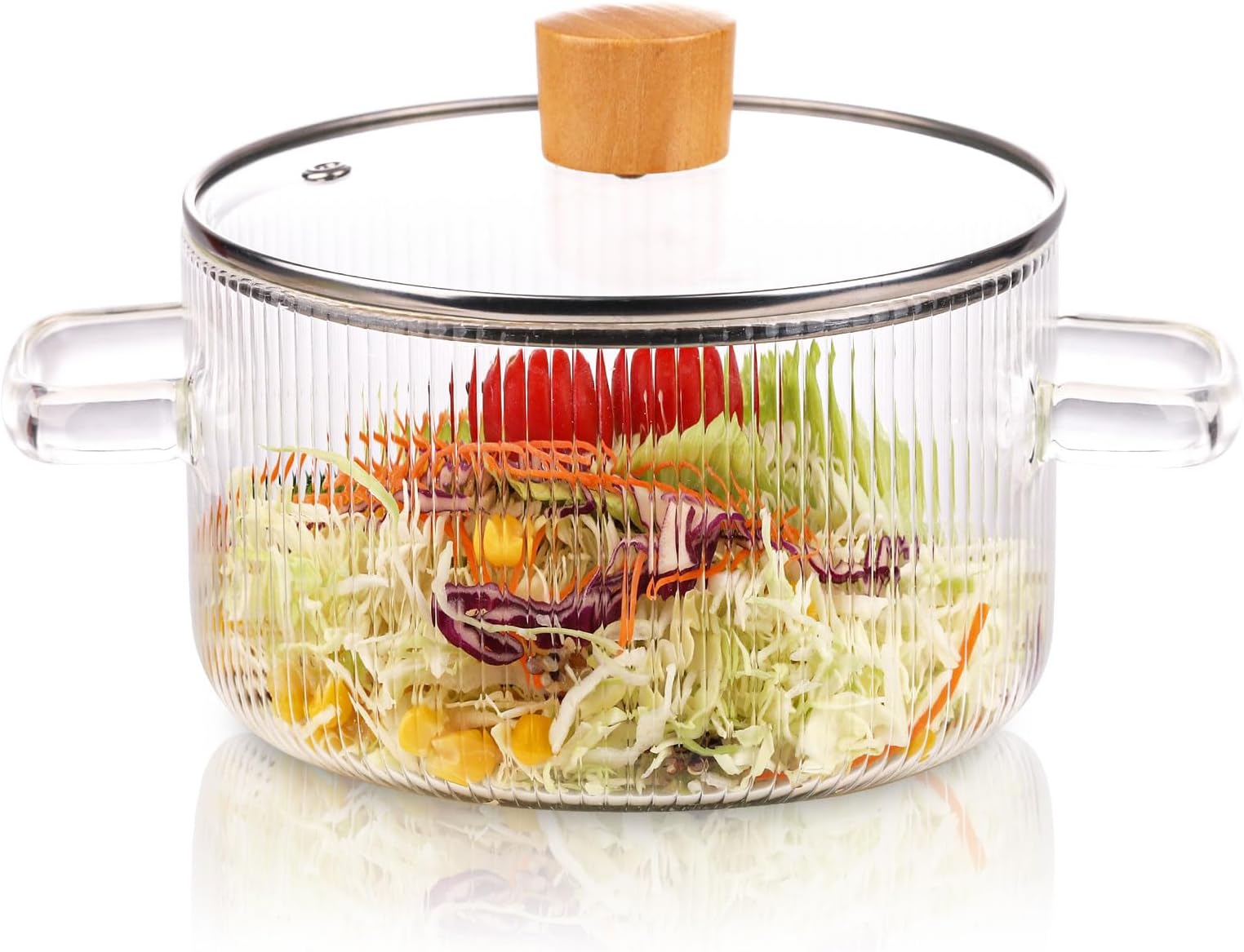 Amazon.com: Glass Cooking Pot with Lid - 1.6L(54oz) Heat Resistant ...