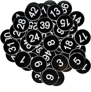 Plastic Number Tags Engraved Numbered Tags ID Tags Key Tags Without ...