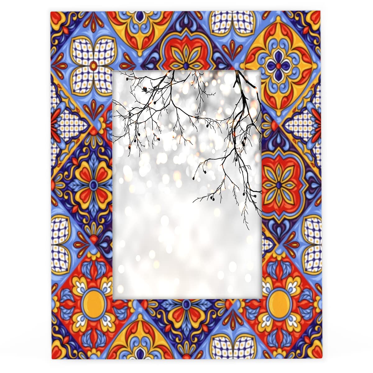 Amazon.com - AUUXVA Mexican Talavera 5x7 Picture Frame, Ethnic Ceramic ...