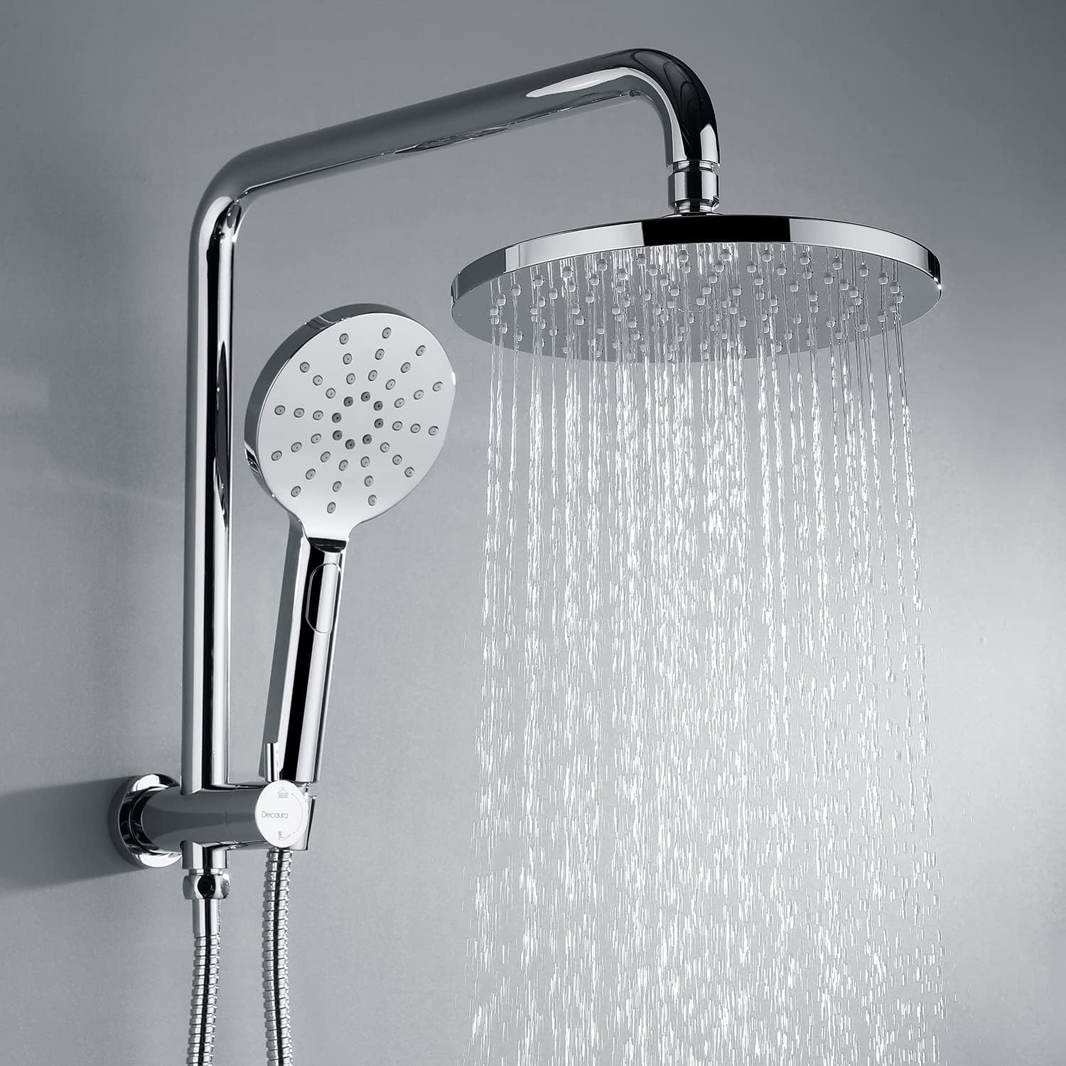 Decaura 9" Rain Shower Head Set, 2 in 1 Shower Heads with 3-Mode ...