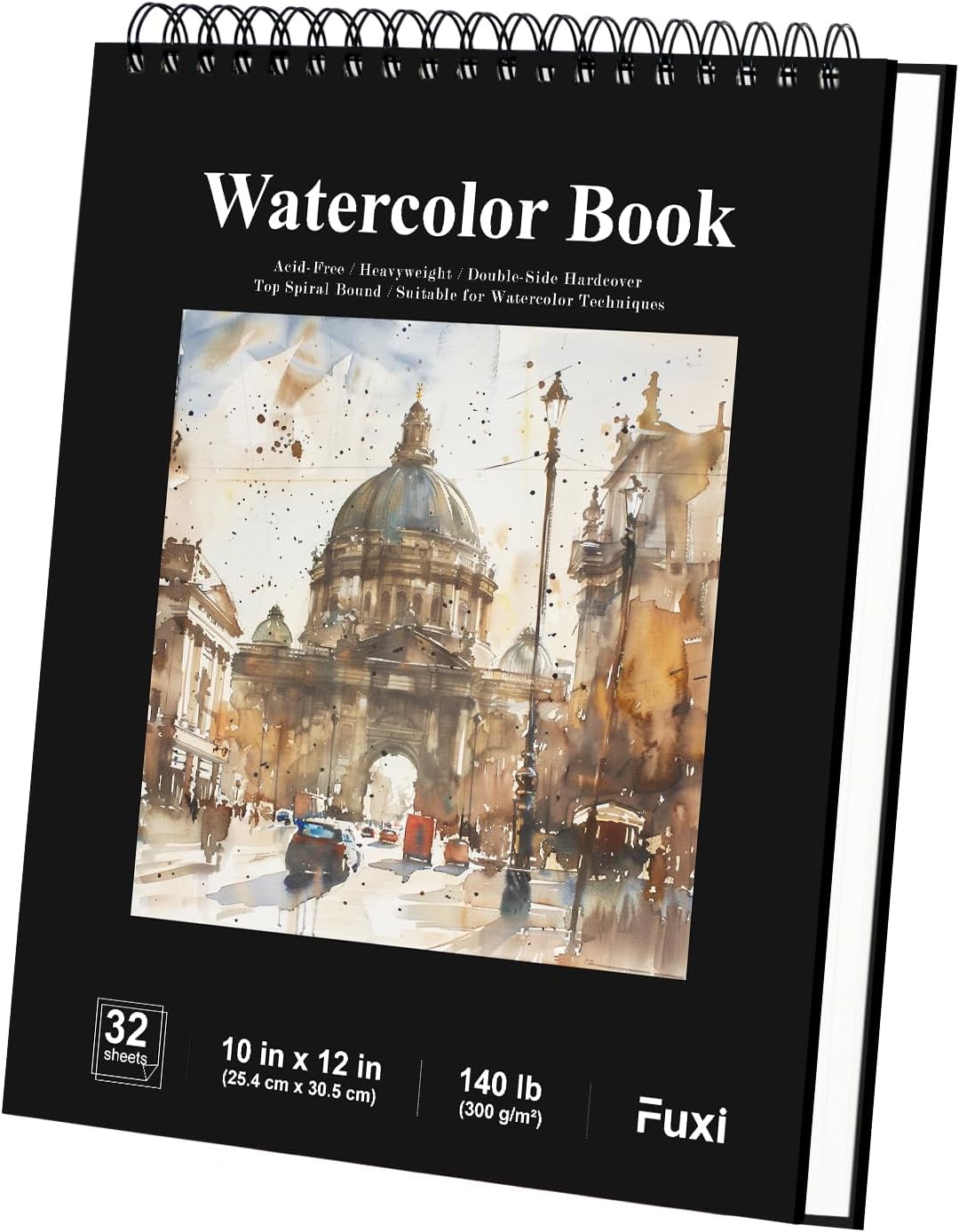 Amazon.com: Watercolor Sketchbook 10"x12", 32 Sheets (64 Pages) Water ...