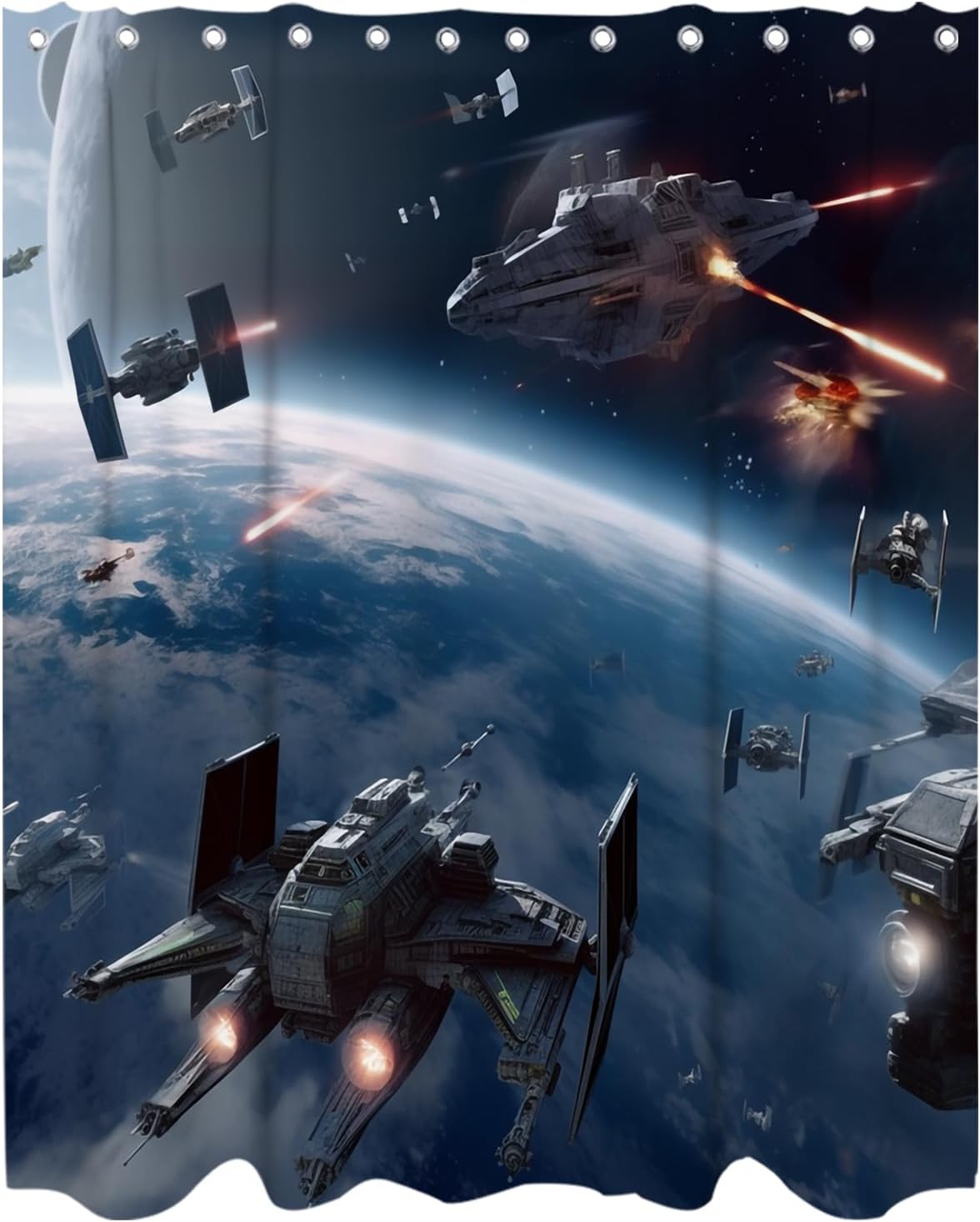 Amazon.com: Universe War Cool Shower Curtain Bathroom Bathtubs Funny ...