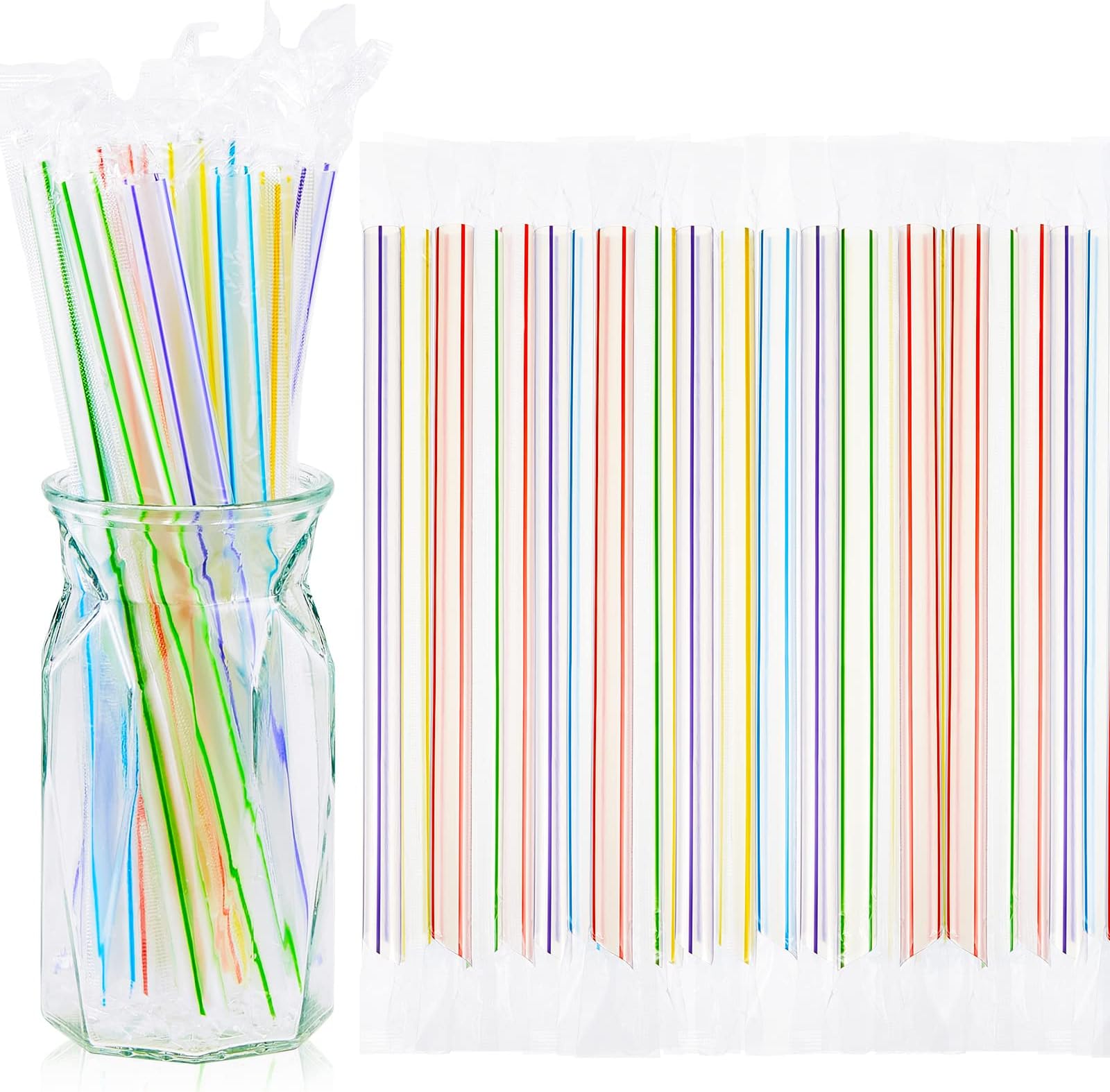 Amazon.com: 100 Spoon Smoothie Straws - Individually Wrapped Super-Wide ...