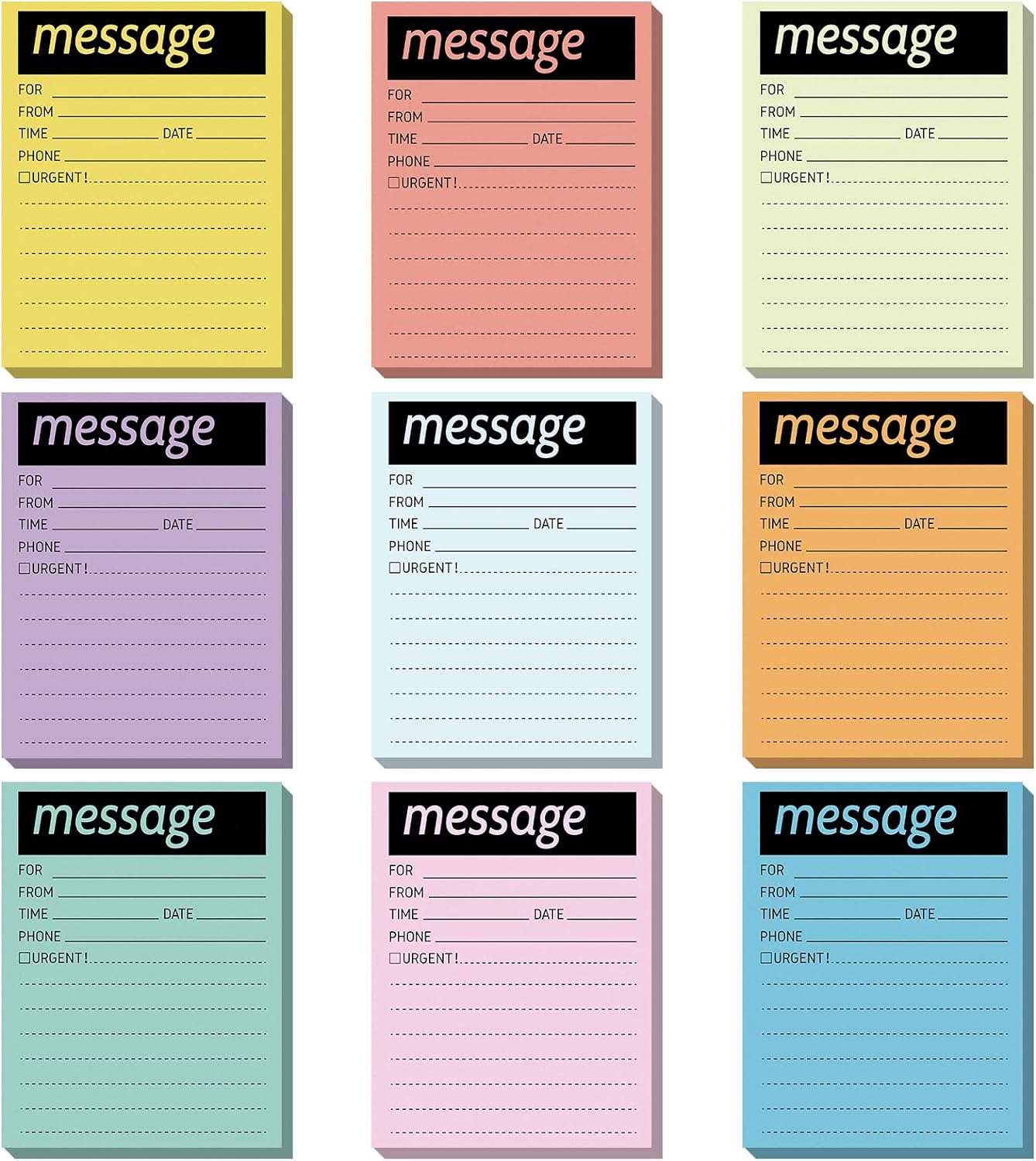 Amazon.com : Geyee 9 Pieces Telephone Message Sticky Notes Pads 4 x 5 ...