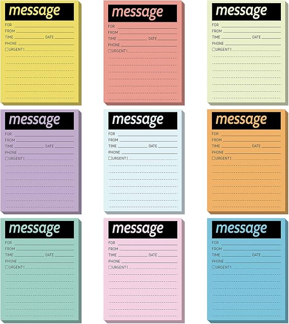 Amazon.com : Geyee 9 Pieces Telephone Message Sticky Notes Pads 4 x 5 ...