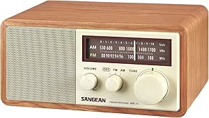 Sangean WR-11 Wooden Cabinet AM/FM Radio with LED Tuning