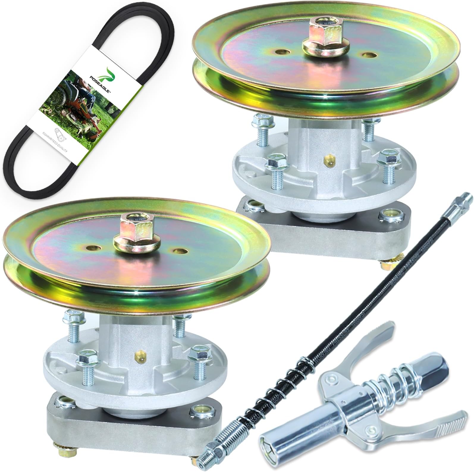 Amazon.com : POSEAGLE 2 Pack GY20785 Spindle Assembly with GX20367 Pulley GX20072 Belt Replace ...