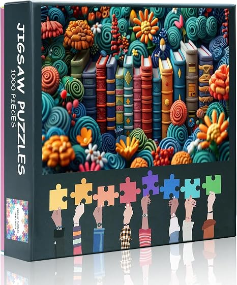 Amazon.com: Jigsaw Puzzles for Adults Vintage Row Books Jigsaw Game ...