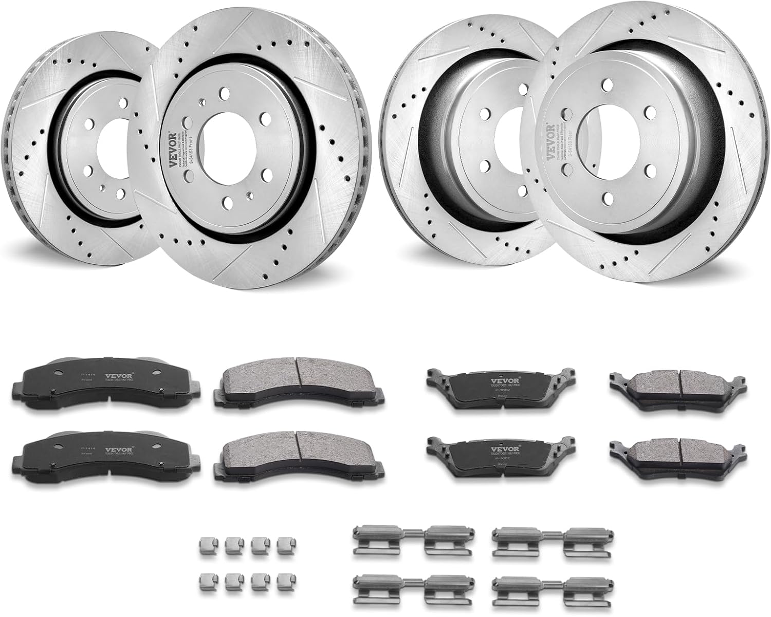 Amazon.com: VEVOR Front and Rear Brake Kit Compatible with 2012-2020 ...
