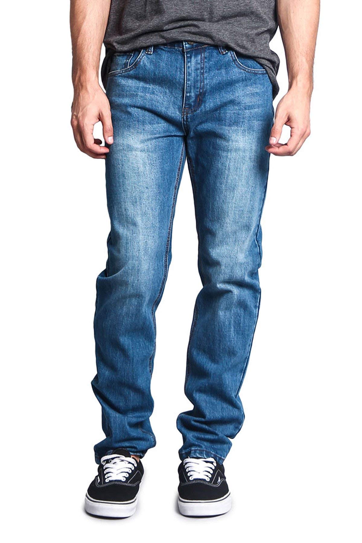 Snapklik.com : VICTORIOUS Mens Skinny Slim Fit Stretch Raw Denim Jeans ...