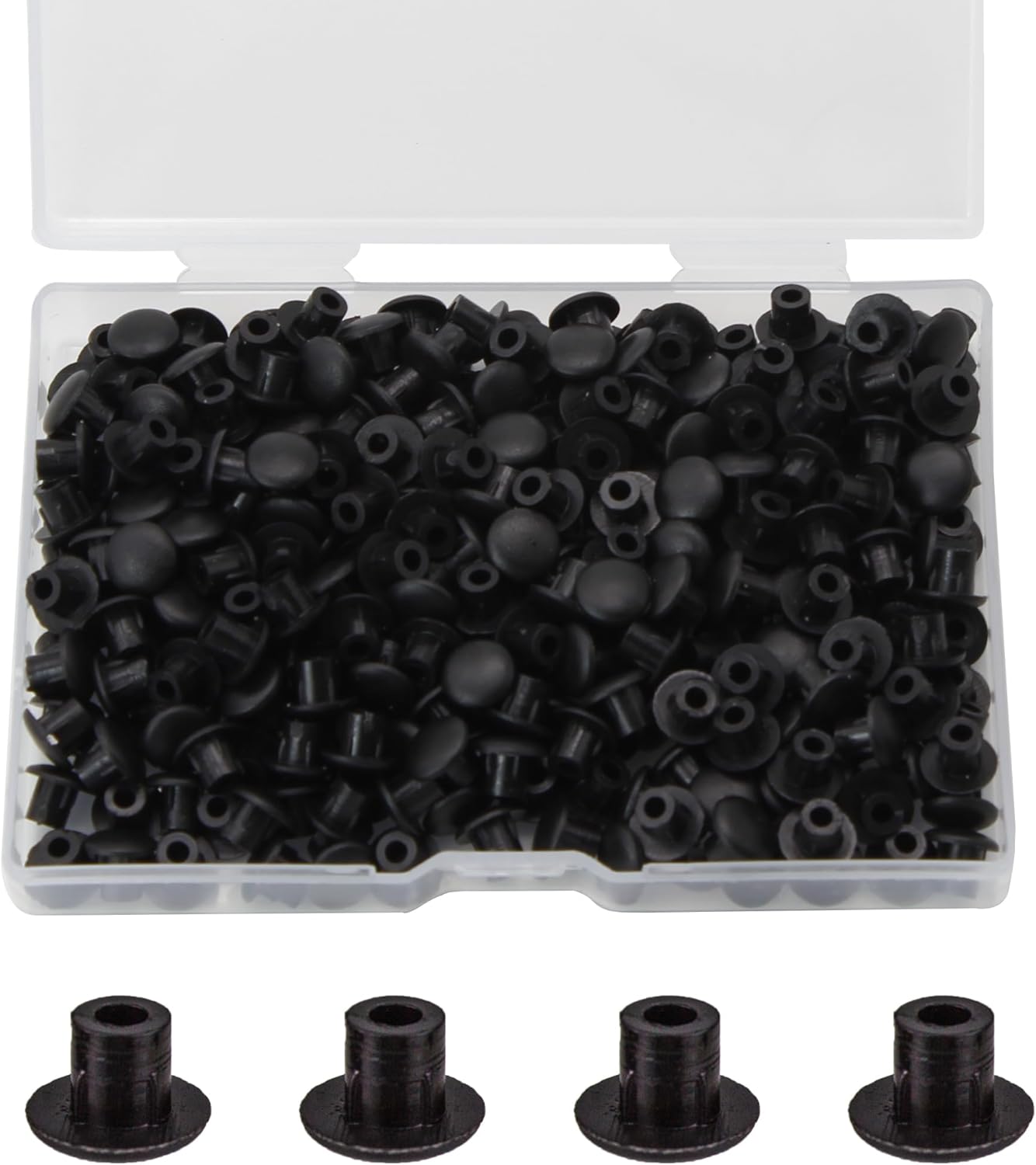 Amazon.com: BOPOREAE 300Pcs 3/16 Inch Plastic Hole Plugs, 5 mm Black ...