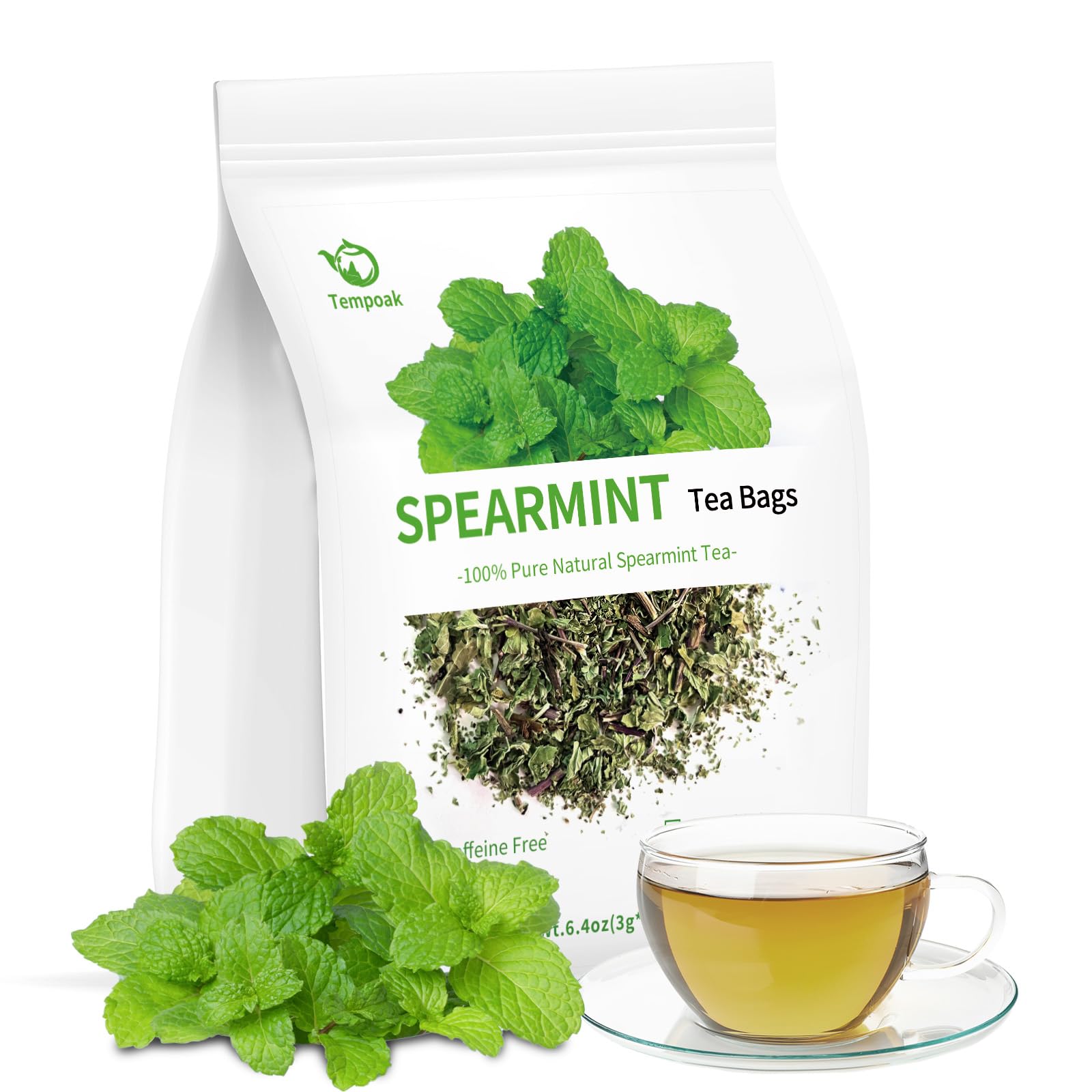 Amazon.com : Tempoak Premium Spearmint Tea Bags - 60bags/6.4 Oz 100% ...