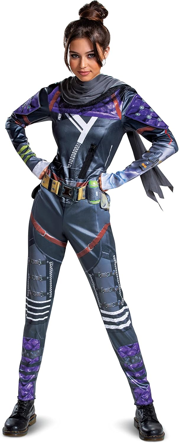 Amazon.com: Disguise mens Apex Legends Wraith Costume, Official Deluxe ...