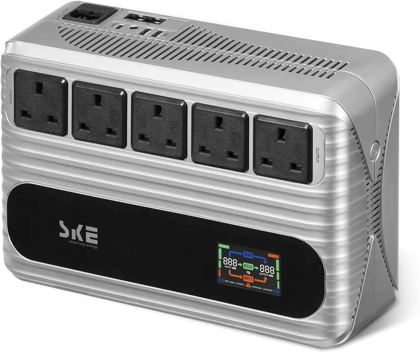 SKE UPS 850VA/480W UPS Power Supply UK Battery Backup & Surge Protector ...