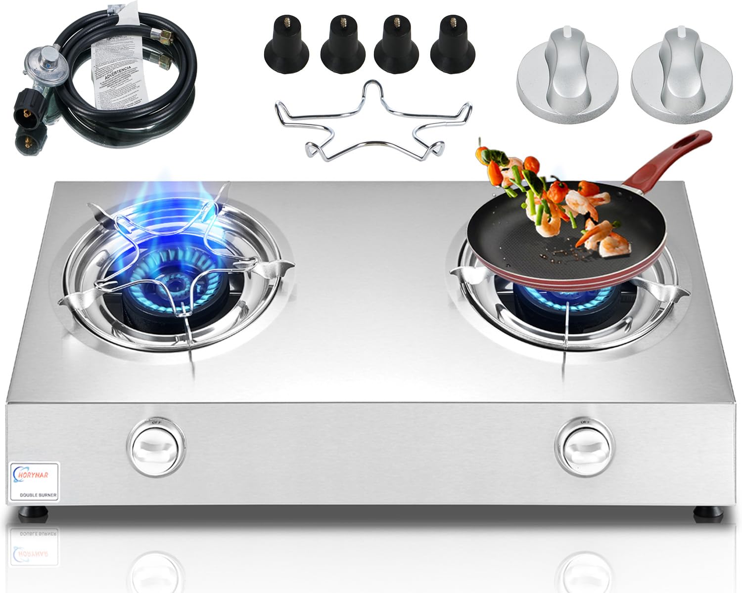 Horynar Propane Stove 26000 BTU / 2 Burner Gas Stove Auto Ignition ...