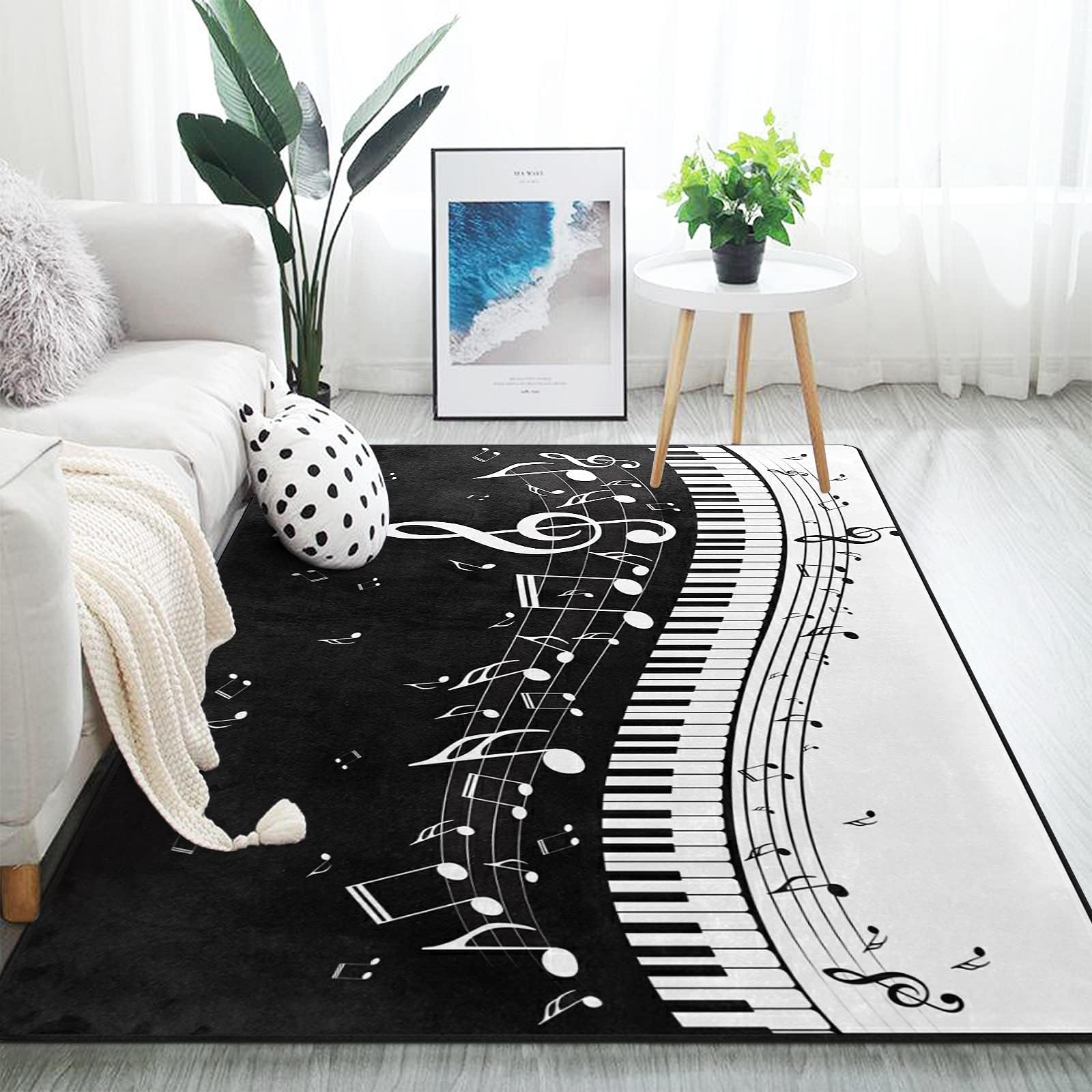 Amazon.com: My Daily Musical Notes Piano Keys Area Rug 39x20 inch ...